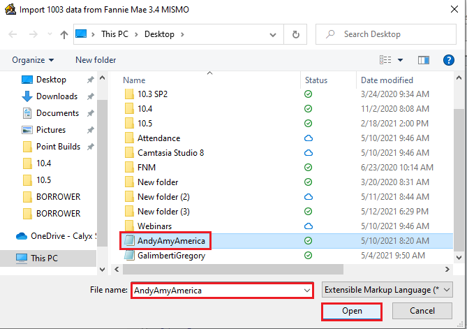 2627 Importing a Fannie 3.4 XML file into Point 2627 Importing a Fannie 3.4 XML file into Point